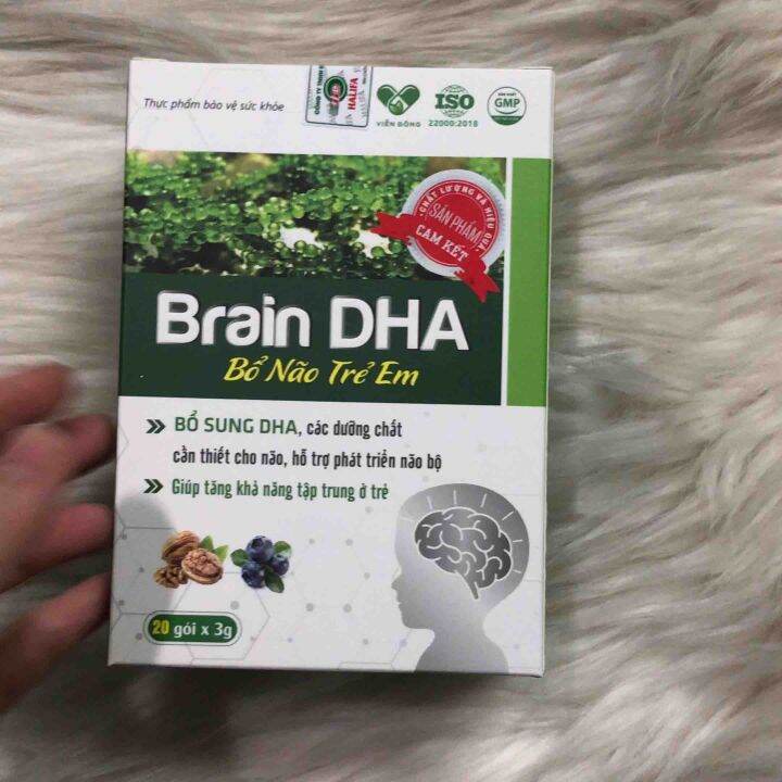 BỔ NÃO TRẺ EM Brain DHA hộp 20 gói x 3g - Hỗ trợ phát triển não bộ ...