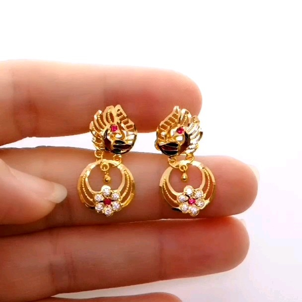 Subang Gantung Peacock Skru Design Indian Emas 916 Yon Hing | Lazada