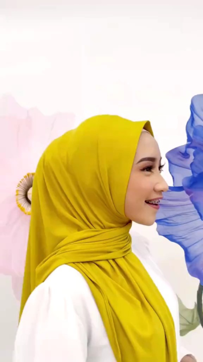 anisya segitiga instan jahit dagu pet Malay Jersey premium curve oval ...