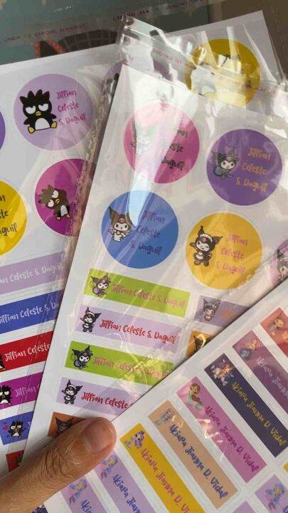 Personalized Waterproof Vinyl Stickers with Name, Label, Subjects with ...