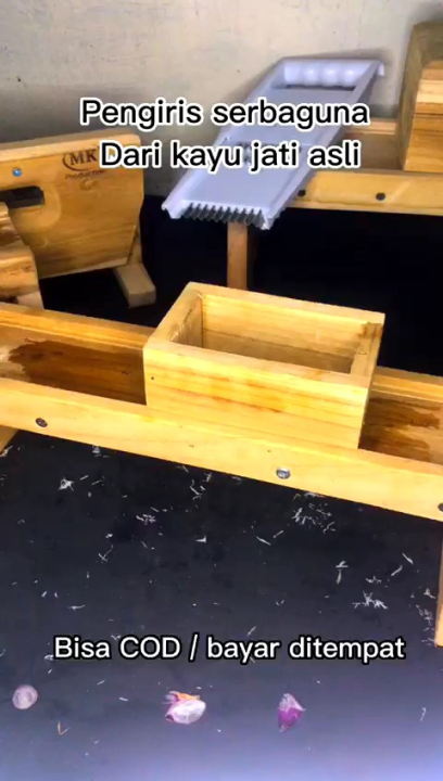 alat pengiris serbaguna kayu jati asli bonus 2 pisau datar dan ...