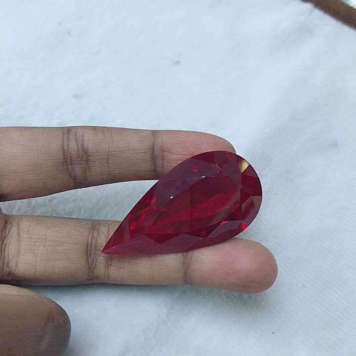 Synthetic ruby pear shaped | Lazada.co.th