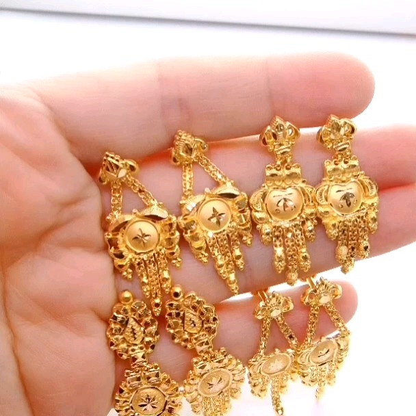 Subang Gantung Skru Bombay Design Indian Emas 916 Yon Hing | Lazada