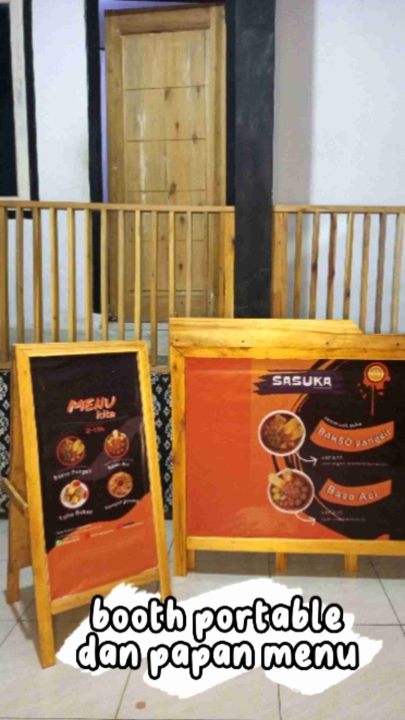 Booth portable kayu / Gerobak lipat / Booth dengan papan menu | Lazada ...