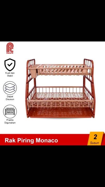 PACIFIC Rak Piring Plastik 2 Susun Monaco Dish Rack Dengan Nampan ...