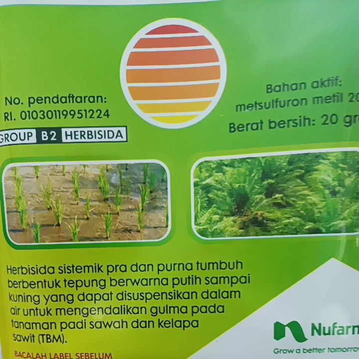 Metafuron 20WP | metsulfuron metil Herbisida racun rumput tanaman padi sawah, sawit, lahan ...