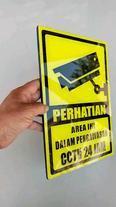 Papan Board Akrilik Tanda Peringatan CCTV | Lazada Indonesia
