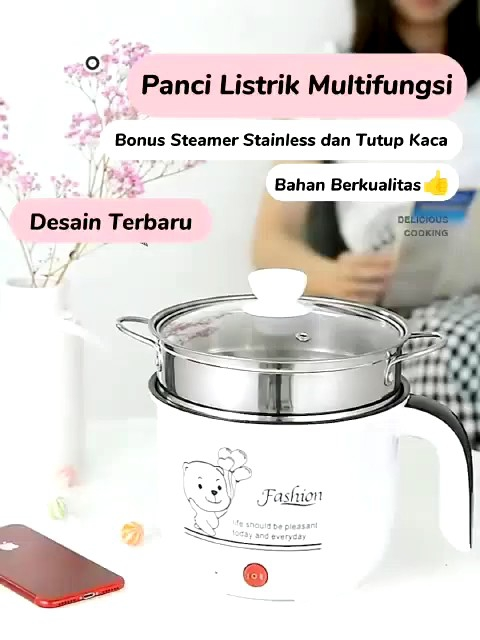 Panci Listrik Elektrik Cooker Stainless Steel Teflon Cooking Pot ...