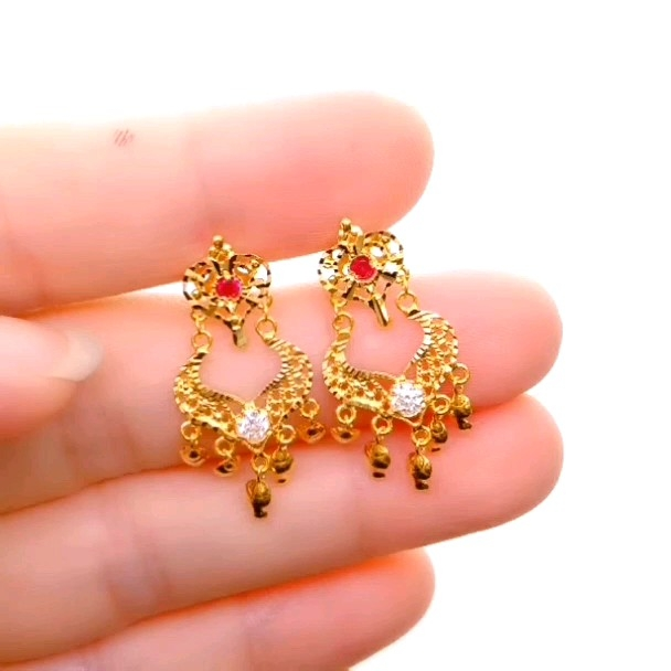 Subang Gantung skru Design Indian Emas 916 Yon Hing | Lazada