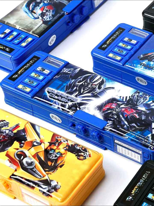 Transformer Ultraman Password Pencil Case Bekas Pensel Kids Stationery Multifunction Learning in ...