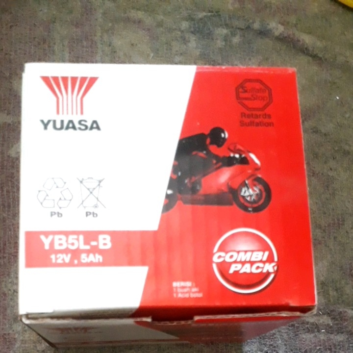 AKI MOTOR BARU MERK YUASA YB5L-B 12V 5AH ACCU BASAH | Lazada Indonesia