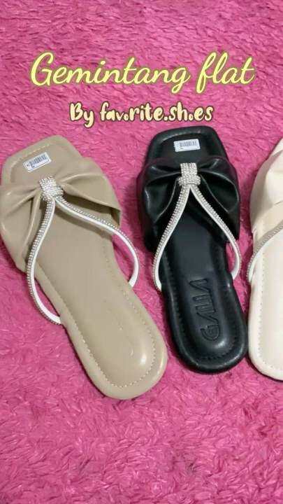Sandal Selop Wanita Permata Glitter Mutiara Sendal Full Busa Empuk Anti ...