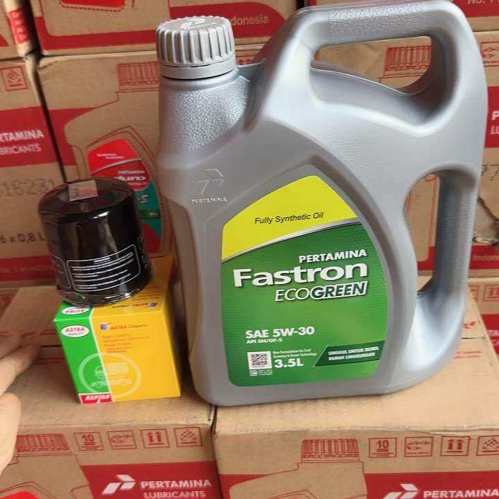 Paket Ganti oli mesin Alya,sigra dan sirion Fastron Eco Green sae 5W-30 ...