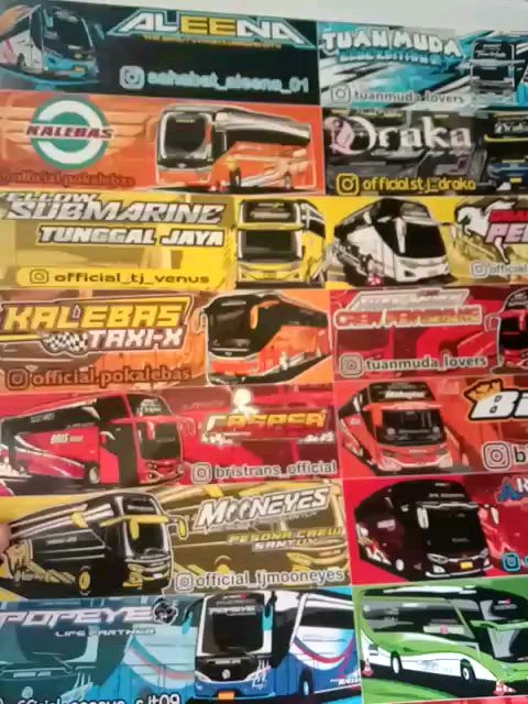 1 LEMBAR STIKER BUS BASURI UKURAN BESAR ISI 20 KOTAK / STIKER BUS ...