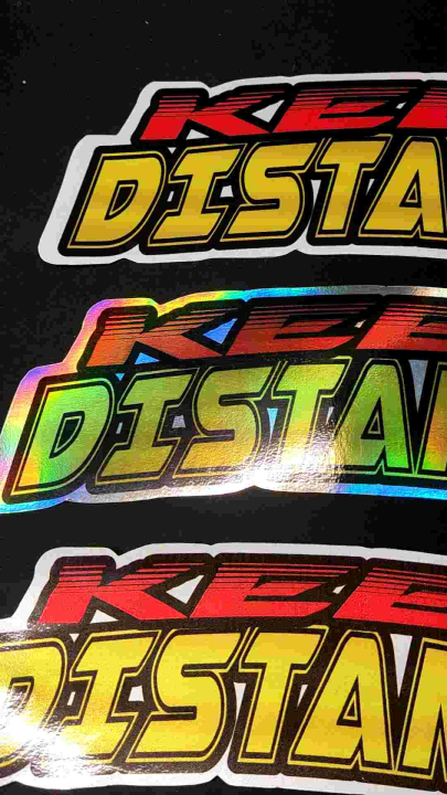 "KEEP DISTANCE" CAR STICKER, GLOSSY/HOLOGRAM /REFLECTORIZED | Lazada PH