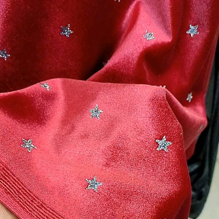 Bahan/Kain Beludru motif Bintang/Beludru street/Beludru premium/Beludru ...