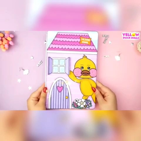 Paper doll yellow duck house viral rumah bebek paper duck mainan ...