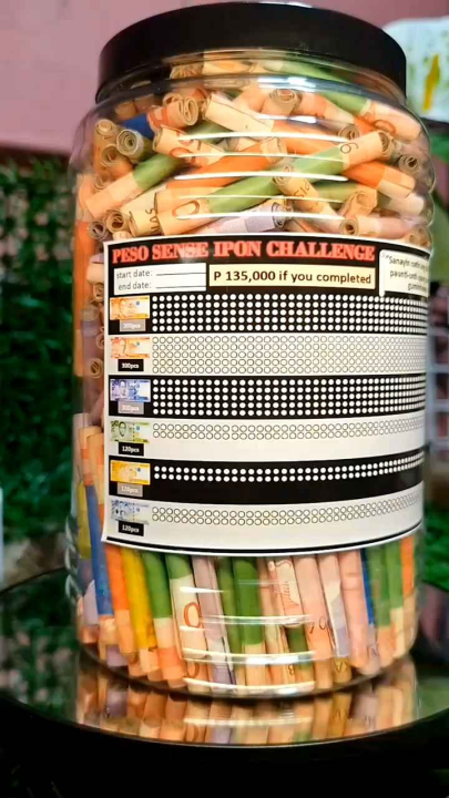 coins 5,10, 20 PESOS SENSE IPON CHALLENGE alkansya transparent clear ...