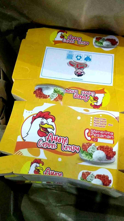 30pcs Dus Ayam Box Geprek Crispy Dos Nasi Ayam Penyet Kemasan Siap ...