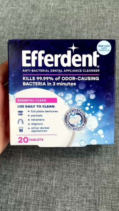 Efferdent® Dental Appliance Cleanser 20 Tablets เม็ดฟู่ทำความสะอาดฟัน ...