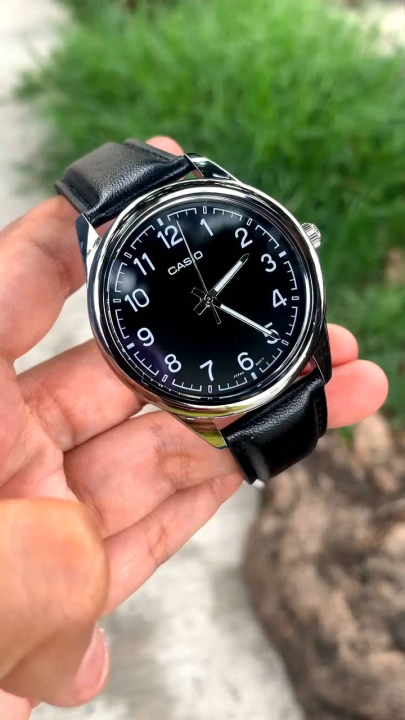 JAM TANGAN PRIA CASIO ORIGINAL MTP-V005L-1B4 - MTPV005L KULIT HITAM ...