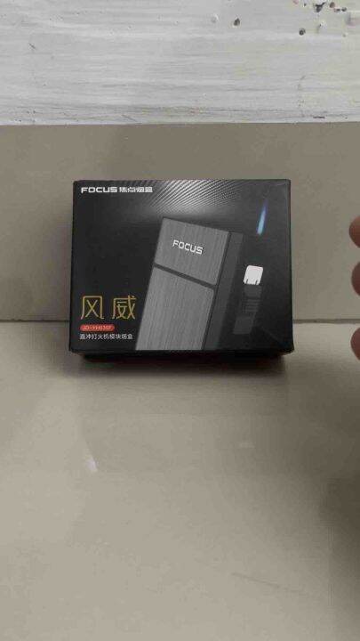 KOTAK ROKOK FOCUS YH035F DENGAN KOREK JET TAHAN API MUAT SAMPAI 20 ...