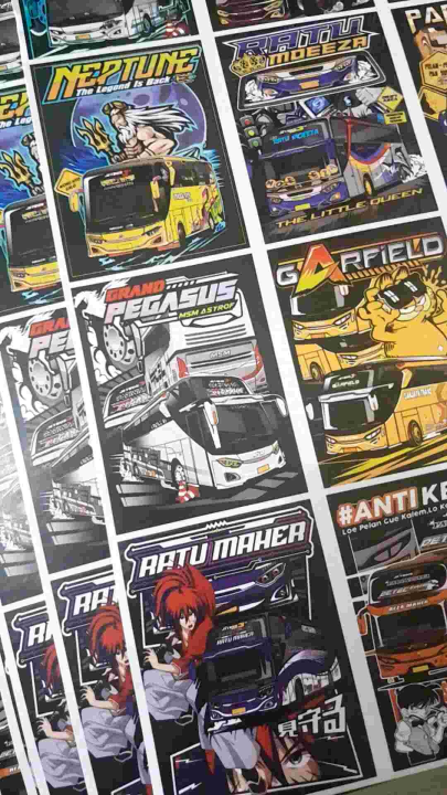 STIKER BUS BASURI ISI 30 KOTAK/STIKER BUS VIRAL | Lazada Indonesia