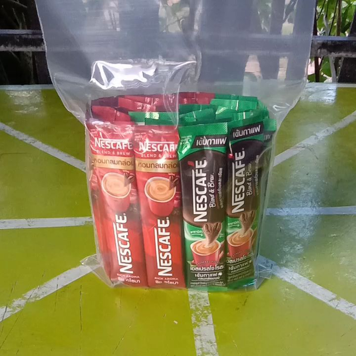 ☕🍰NESCAF'E Blend & Brew 3 in 1 ริช อโรมา โฉมใหม่+เอสเปรสโซ โรสต์ 2 รสใน 1 ถุง รวม 30 ซอง บรรจุใน ...