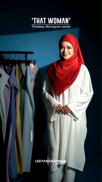 LEEYAN RAHMAN PLAIN MONOGRAM TUDUNG BAWAL BIDANG 45 | Lazada