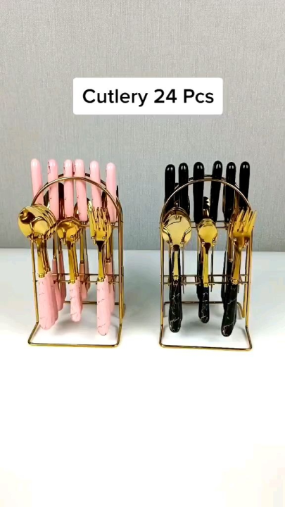 SENDOK SULTAN SET / CUTTERY SET 24 PCS / SENDOK GOLD / CUTLERY SET ...