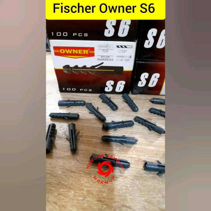 (1 Box) Fischer S6 / Fisher Skrup 6mm / Fiser Tembok S6 (100 pcs) | Lazada Indonesia