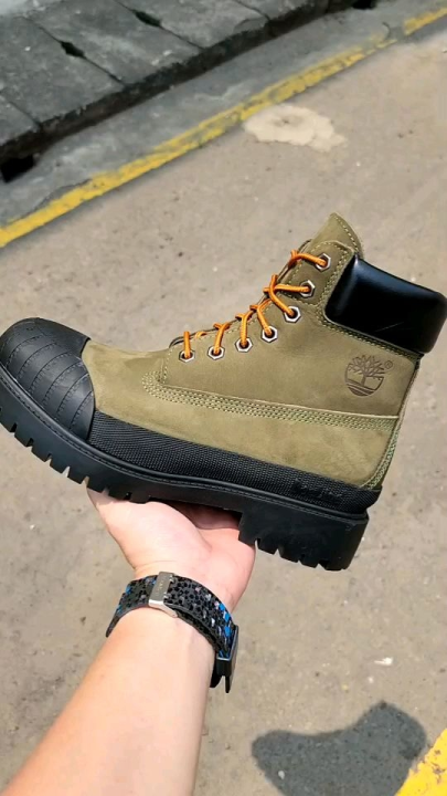 Sepatu Boots Pria TIMBALAND X BEELINE 6 Inch Prem Green Black Rubber ...