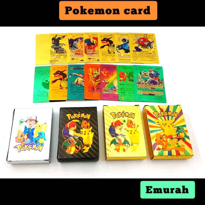 Pokemon Cards (QUALITY) Gold Rainbow Silver 100pcs/55pcs/27pcs Vmax GX ...