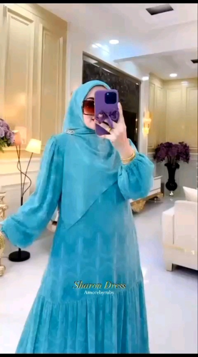 damla id set hijab terbaru 2024 edisi sharon set produk amore by ruby | Lazada Indonesia