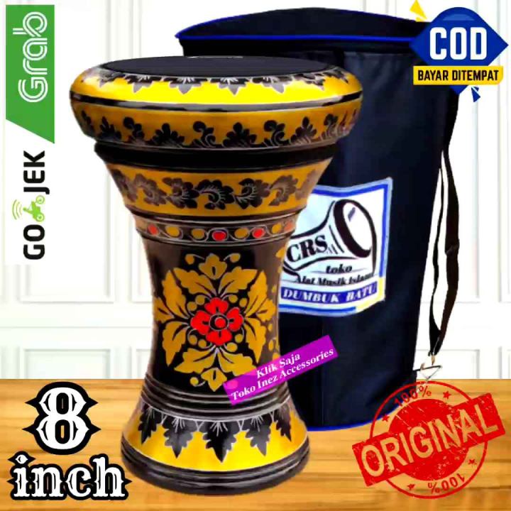 Dumbuk Batu Atau Darbuka Kayu 8 inch Hitam Gold Power Beat Hitam ...