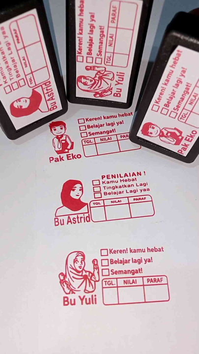 Stempel Penilaian Guru, Stempel Flash (Otomatis) Stempel Custom ...