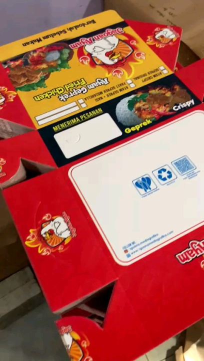30pcs Box Ayam Geprek Siap Pakai Dus Ayam Krispi Dus Nasi Ayam Penyet ...