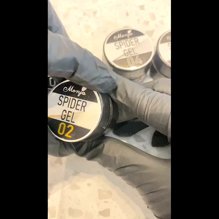 พร้อมส่ง สีเพ้นท์เล็บ 💅 สไปเดอร์เจล Monja spider gel 4สี ขาว ดำ เงิน ...