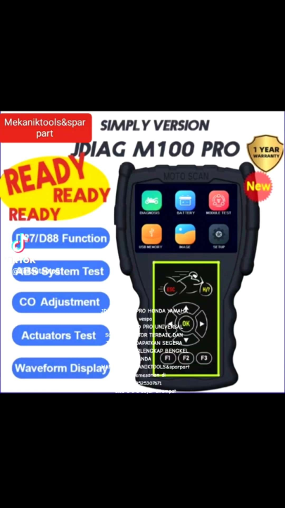 Scanner Motor Terbaik Murah JDIAG M100 PRO UNIVERSAL | Lazada Indonesia