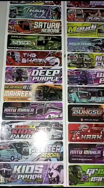 STIKER LOGO BUS BASURI 1 LEMBAR ISI 45 KOTAK/STIKER BUS VIRAL | Lazada ...
