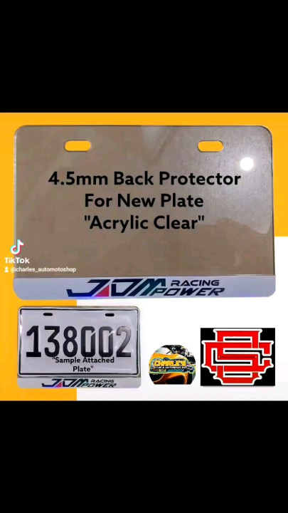 Back Plate Protector For New Motorcycle Plate Number | Lazada PH
