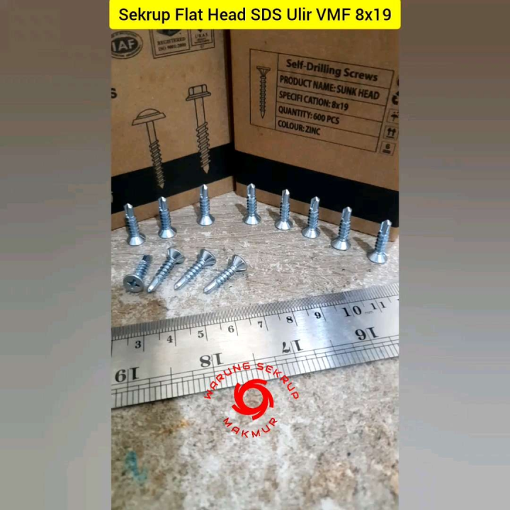 (1 Box) Sekrup Roofing SDS FH 8x19 / Skrup Flat Head 2CM | Lazada Indonesia