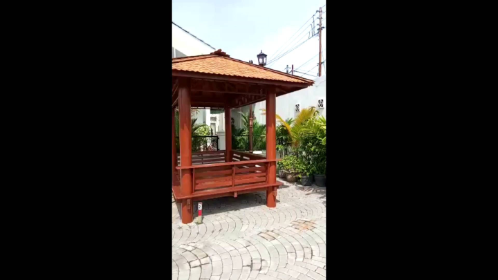 Saung Gazebo Taman 3m x 2m | kayu kelapa | atap sirap kayu ulin | Lazada Indonesia