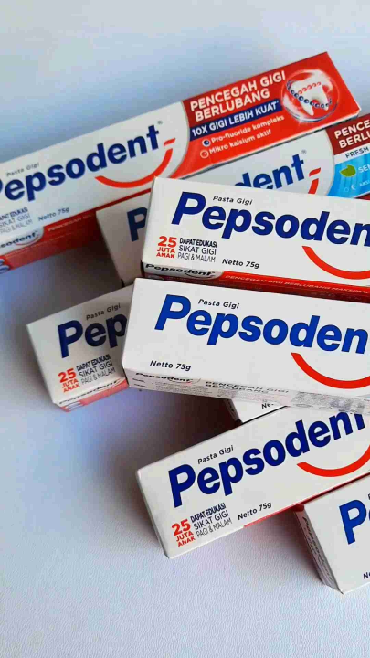 Pepsodent Pasta Gigi 75 gram 75gr Odol Pencegah Gigi Berlubang Merah ...