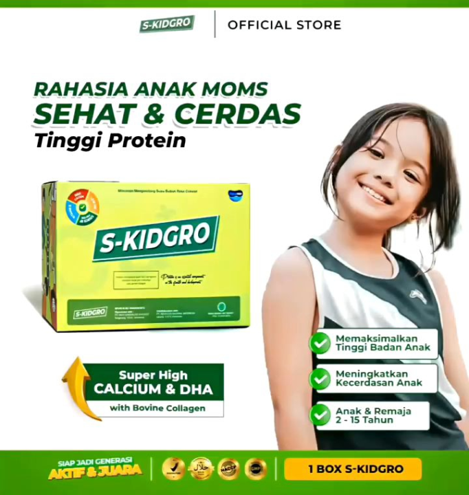 S-KIDGRO Susu Peninggi Badan Untuk Anak Dan Remaja Terbaik Rasa Coklat ...