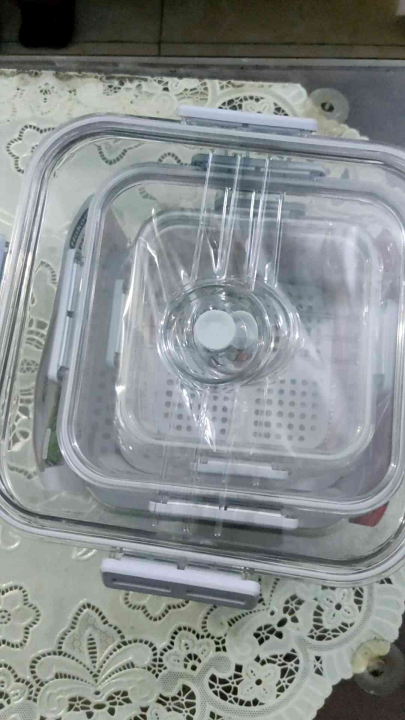 hộp đựng đồ thực phẩm vuông nhựa cứng meka có khay ráo nước hàng Cao ...