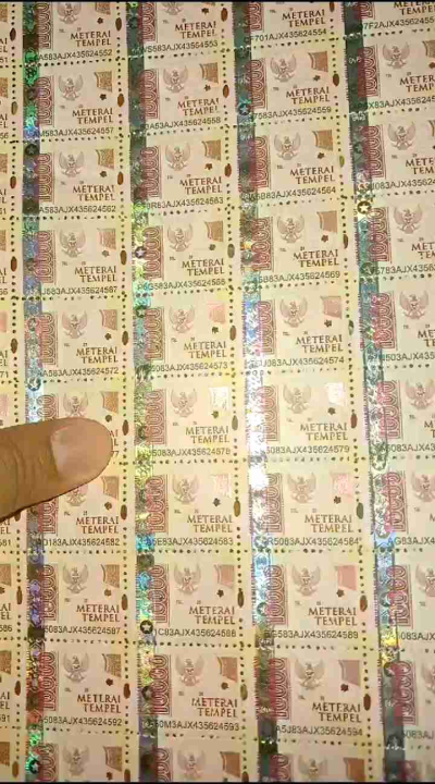 Materai 10000 10rb Tempel Tembus Sinar UV Asli Ori Pos (50 PCS) | Lazada Indonesia