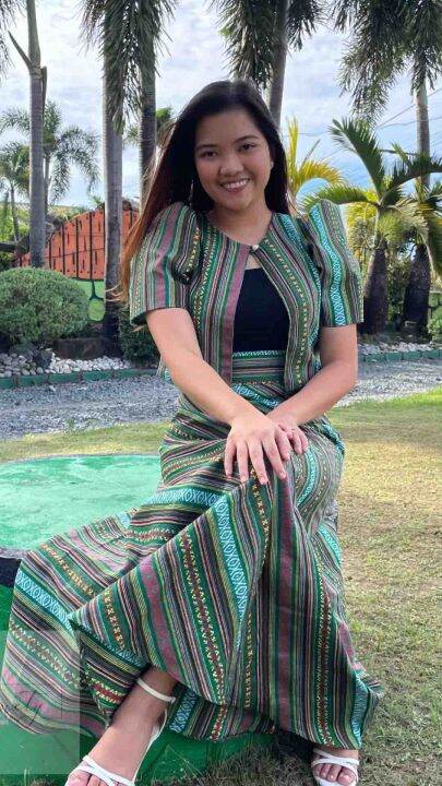 Ethnic Inabel Bolero with Skirt - Green | Lazada PH