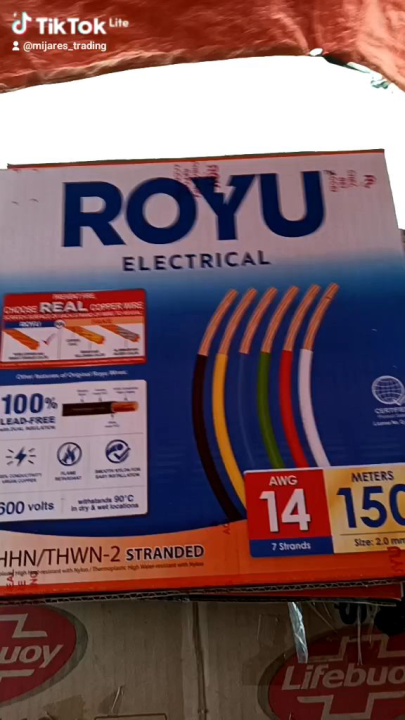 ROYU STRANDED wire THHN/THWN 2. gauge #14 (2.0) gauge #12 (3.5). 10 ...