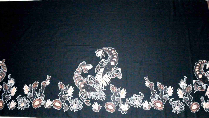 kain batik - Motif Batik Sogan Udang/Lobster Warna Salem Elegan (Hitam ...